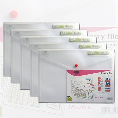 ARK Carry File Popper Wallet File with Press Stud Closure [Pack of 5 ...