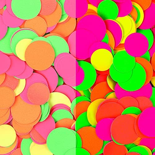 Amazon.com: 10000 Pieces Neon Confetti Round 5 Colors Confetti Party ...