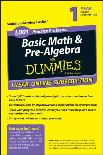 1,001 Basic Math & Pre-Algebra Practice Problems For Dummies Access ...