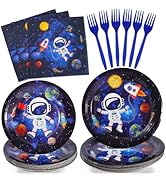Amazon.com: SCIONE 96 PCS Space Plates and Napkins Party Decorations ...