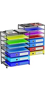 Amazon.com: Simple Trending 5 Tier Mesh Desk File Organizer, Paper ...