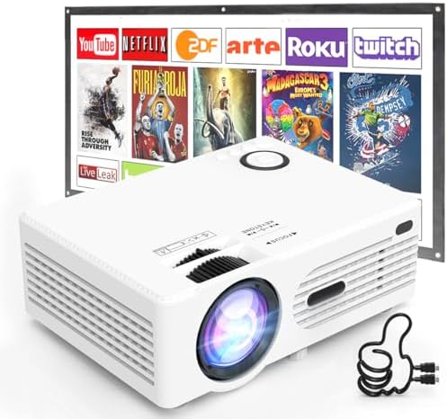 Manyaming Mini Projector Portable with Screen, YOOYAA Bluetooth ...