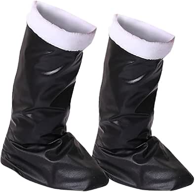 Amazon.com: Zhzrche Black Santa Boot for Kids Santa Leather Santa Boot ...