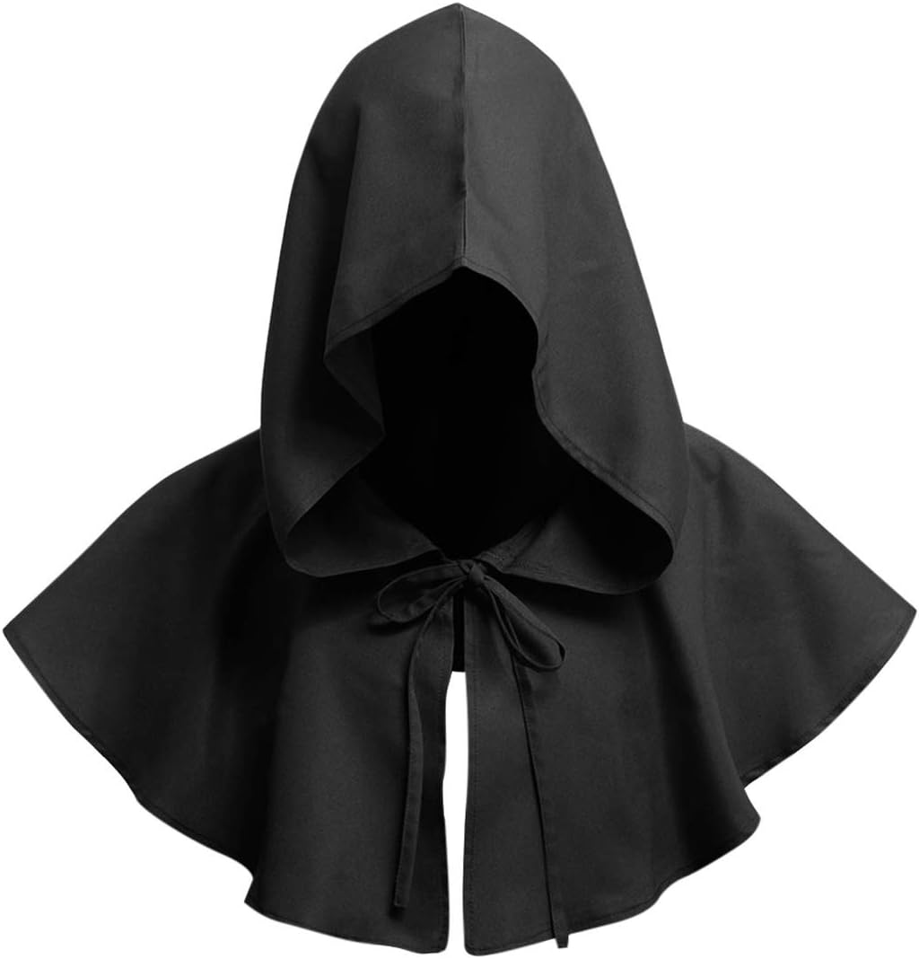 Amazon.com: DCUTERQ Halloween Grim Cowl Cloak Medieval Wicca Pagan Hood ...