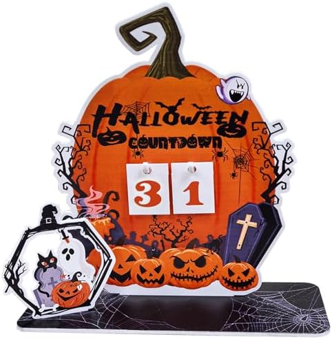 Halloween Advent Calendar, Funny Acrylic Pumpkins Ghosts Spider Web ...