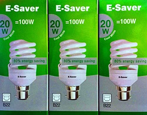 E-Saver - CFL Full Spiral - Energy Saving Light Bulbs - 24w = 120 Watt ...