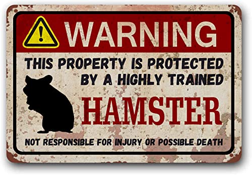 Amazon.com: Eveokoki Hamster Retro Sign,Funny Metal Signs Warning Sign ...