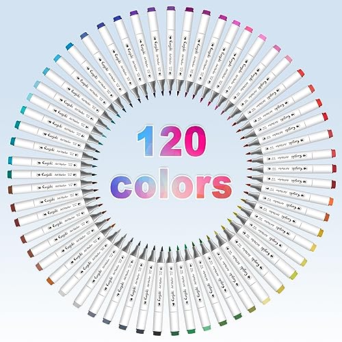 SANJOKI Art Markers 119 Colors and Colorless blender Alcohol Brush ...