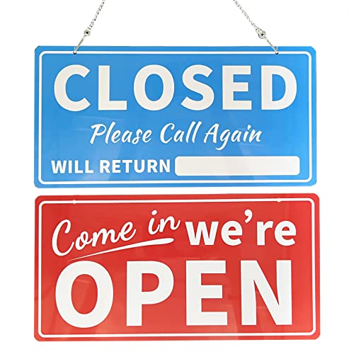 Open and Closed Sign Two-Sided PVC Open and Closed Sign with Metal ...