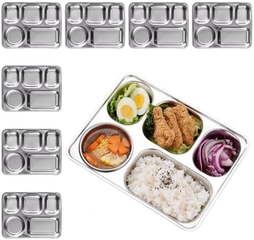 Amazon.com | Foaincore 8 Pack Stainless Steel Divided Plates ...