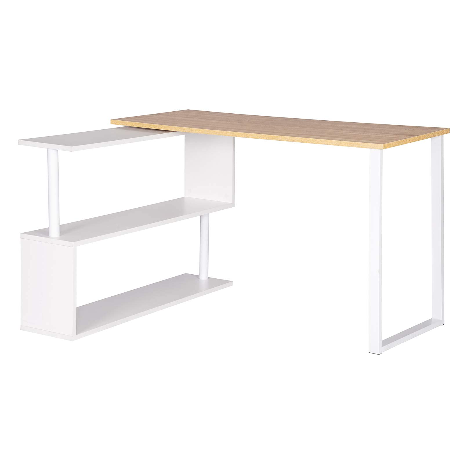Buy WOLTU Computer Office Desk Wood L-Shaped Corner Desk with Shelves ...