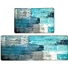 Amazon.com: Kitchen Mats for Floor,TOMWISH Turquoise Kitchen Rug Grey ...