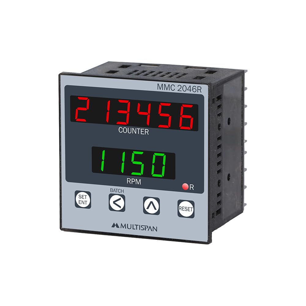 Multispan MMC-2046R Digital Programmable Counter + RPM 72 x 72 x 45 ...