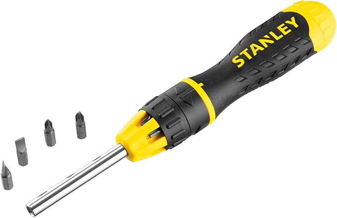 STANLEY 0-68-010 Multibit Ratchet Screwdriver + 10 Bits, Silver a ...