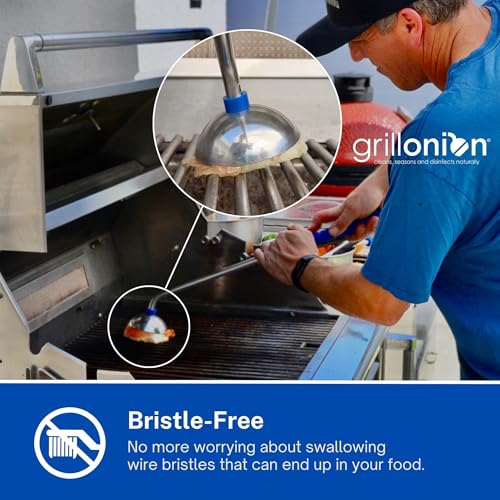 Grill Onion Grill Grate Cleaner Tool - Premium Onion Grill Brush ...