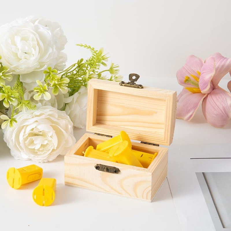 Amazon.com: Juvale 12-Pack Small Wooden Boxes with Hinged Lid, Front ...