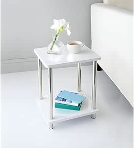 Norsk 2 Tier Shelf Unit. White high gloss 2 Shelf Unit featuring ...