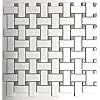 1x2 Matte Finish White and Gray Basketweave Porcelain Mosaic Walls and ...