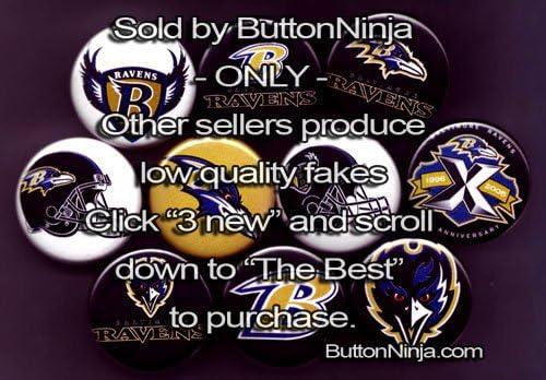 Amazon.com: Set of 10 Baltimore Ravens Pins 1.25" Buttons : Clothing ...