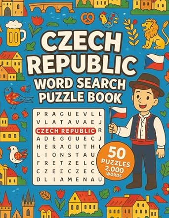 Czech Republic Word Search: 50 Word Searches About Prague, Castles ...