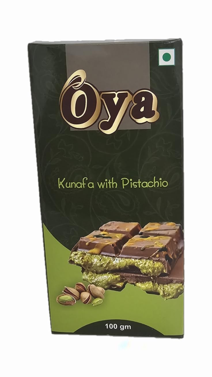 Oya Chocolate Pistachio Dubai Kunafa And Pistachios Chocolate 100gm ...