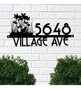 Amazon.com: Personalized Metal House Number Sign for Outside Modern ...