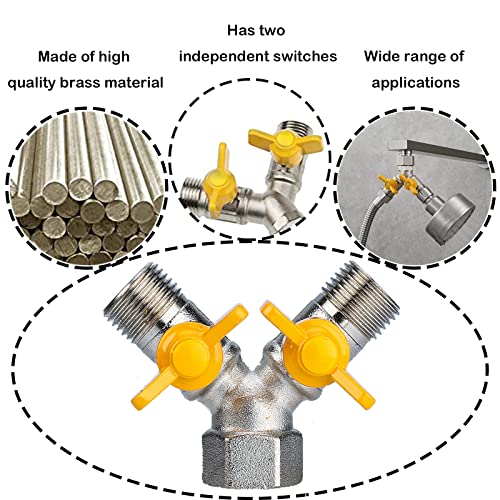 truee 1159820 3-Way Y-Splitter Piece, 1/2 Inch Switch Valve Made of ...