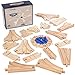 Amazon.com: Switch Track Wooden Train Set (18 pcs.) - 8 Way Turntable ...