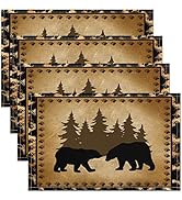 Amazon.com: Bear Paw Print Kitchen Dinner Party Table Mats Nature ...