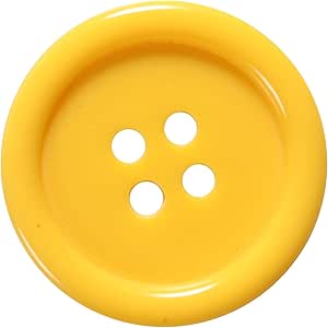 Amazon.com: 60pcs Yellow Buttons - 1inch Resin Flatback Large Yellow ...