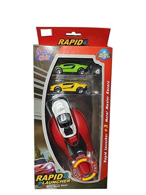 WELL ENTERPRISE Branded Rapid Launcher Play Set Toy with 3 Die Cast ...