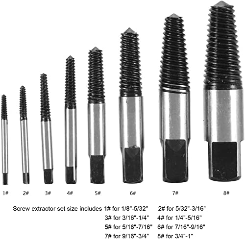 8 Pcs Screw Extractor Set, Broken Pipe Screw Extractor Remover, Easy ...