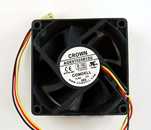 Amazon.com: Crown 7025 AGE07025B12U 12V 0.29A 3Wire Cooling Fan ...