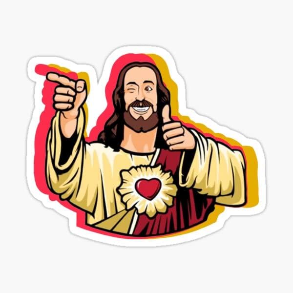 Amazon.com - Funny Jesus Sticker Vinyl Decal for Car Bumper, Laptop ...