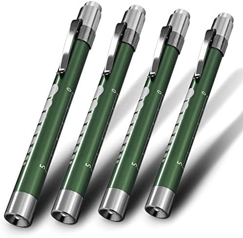4 Pack | Green - RE-GEN LED Pen Light Doctors Nurses Eye Pupil Gauge ...