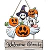 Amazon.com: KAIRNE Welcome Ghouls Halloween Decor, Ghost Wall Hanging ...