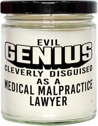 Amazon.com: Funny Medical Malpractice Lawyer Candle Evil Genius ...