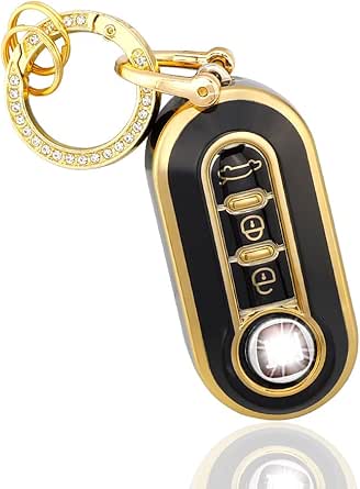 Amazon.com: CARFIB for Fiat Key Fob Cover Accessories 500 500e 500L ...