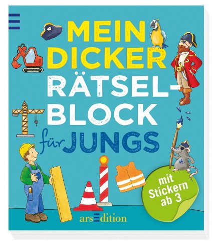 Mein dicker Rätselblock für Jungs: Mit Stickern (Mein dicker ...