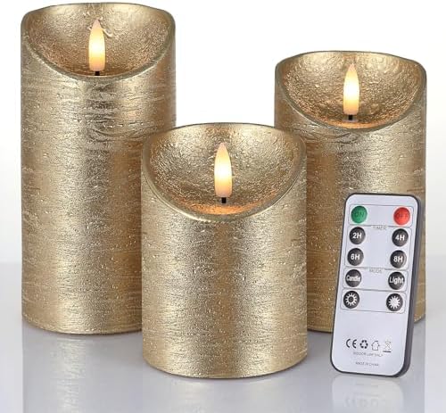 Amazon.com: Flickering Flameless Candles with Timer, 3D Wick LED ...