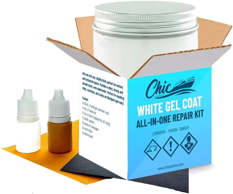 Amazon.com : Waxed White Marine Gel Coat Repair Kit for Easy Boat ...