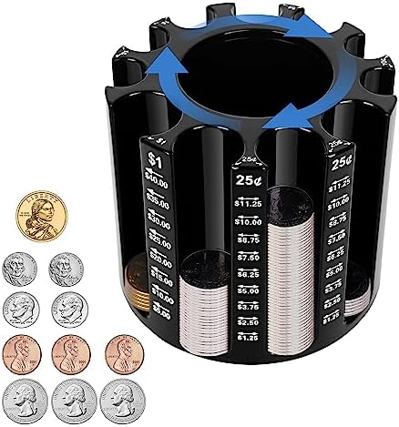 Amazon.com : DECANJOINS Rotatable Coin Sorter With Pen Holder｜Coin ...