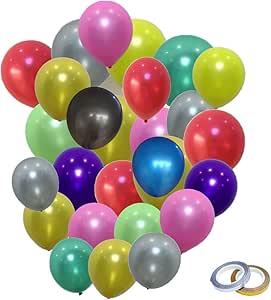 Amazon.com: Ezing 100 Pack 10 Inch Party Balloons Accessory Latex ...