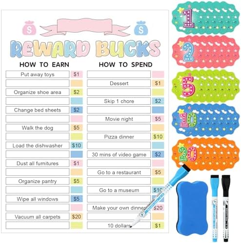 Amazon.com : CosCosX 504 Pcs Kids Reward Bucks Charts Magnetic Good ...