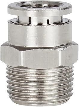 Amazon.co.jp: ニッケルメッキプッシュインエアコネクタ PC4-PC12 シリーズ BSPT/M5 ネジ付き 5 個(Pc12 ...