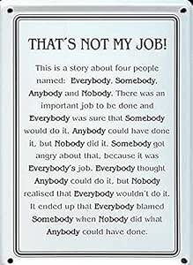 Amazon.com: That's Not My Job Mini Metal Sign / Postcard 4.5" x 3" (hi ...