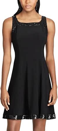 Amazon.com: Chaps Women's Sequined Jersey Dress (Black Sequin, X-Small ...