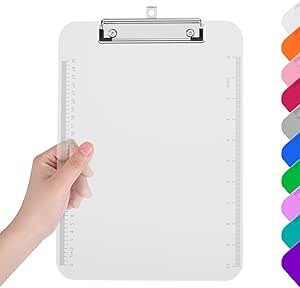 Piasoenc Plastic Clipboards, Translucent Clip Board with Low Profile ...