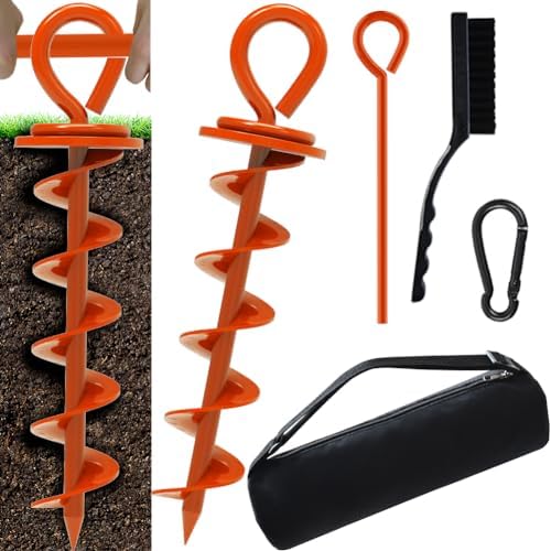 Amazon.com: SELEWARE Dog Tie Out Stake Outdoor Anti-Rust Ground Anchor ...