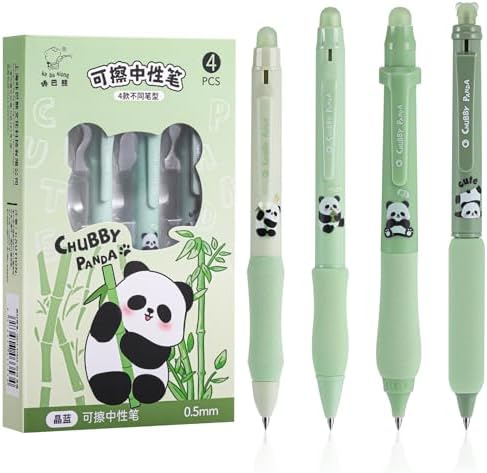 OFFCUP Erasable Gel Pens, 4pc 0.5mm Blue Gel Ink Eraser Pens, Cute ...